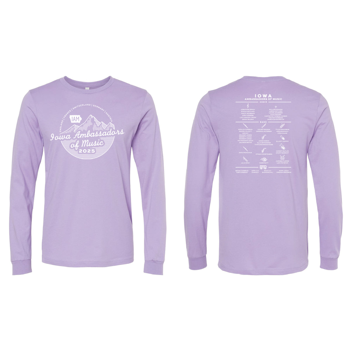 Iowa Ambassadors of Music 2025 Purple Coach - Long Sleeve T-Shirt – Soft and Spun Apparel Orders